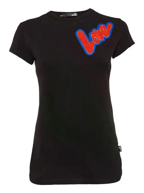 Moschino Embroidered Logo T-shirt - Black
