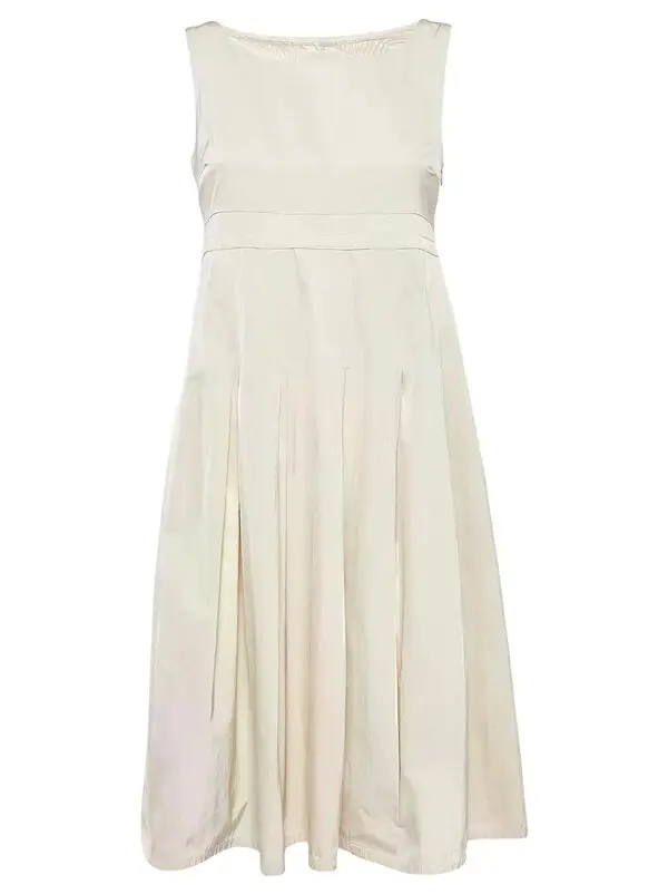 Max Mara Sleeveless Beige Cotton Dress - Neutrals