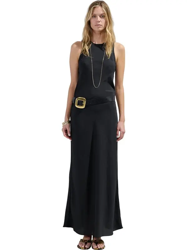 Serena Bute High Neck Tank Maxi Dress - Black