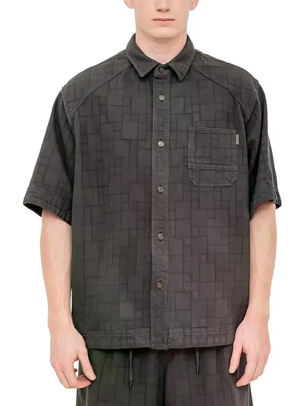 JUUN.J Geometric-patterned Short-sleeved Shirt - Grey