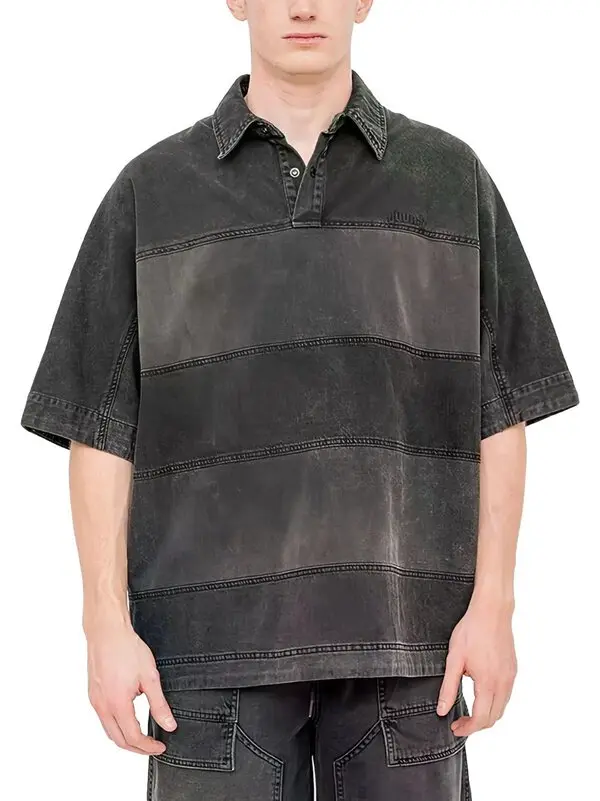 JUUN.J Panelled Polo Shirt - Black
