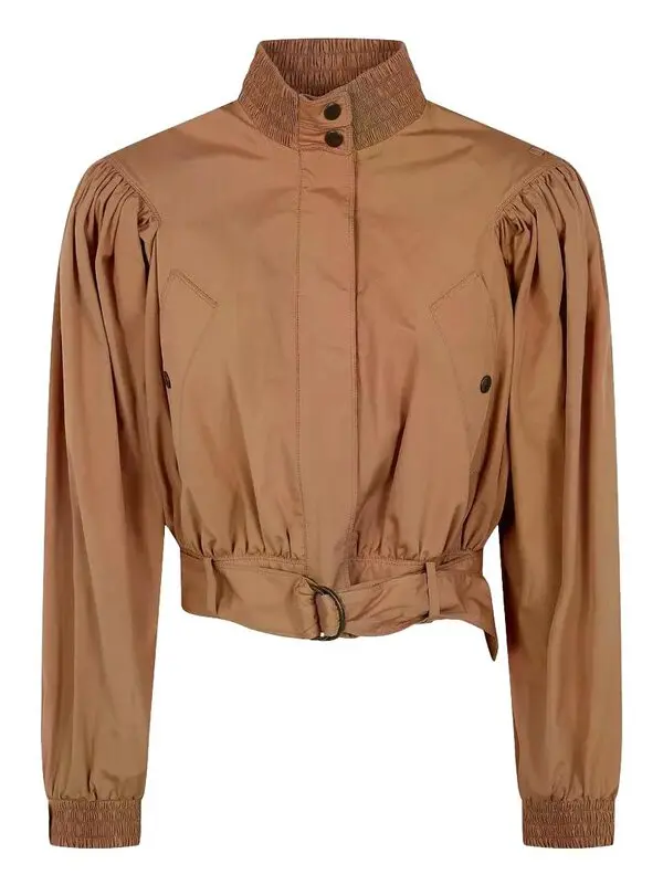 Chloé Gathered Cotton Jacket - Brown