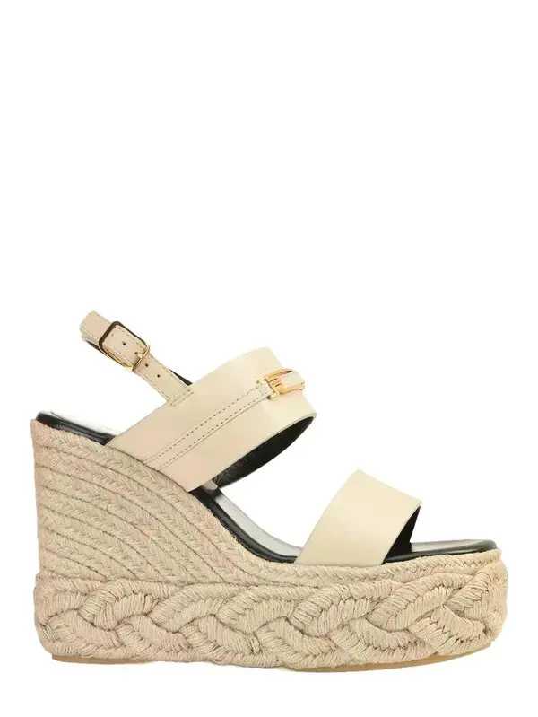 SERGIO ROSSI Braided Buckle Sandals - Neutrals