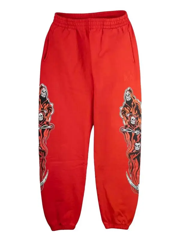 WARREN LOTAS Three Reapers Valentine Track Pants - Red