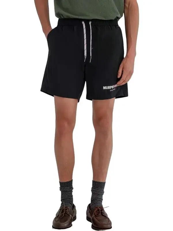 MURPHY&NYE Logo Print Drawstring Swim Shorts - Black