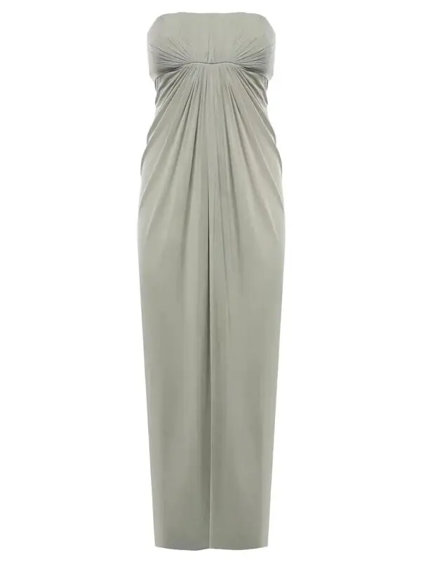 Alberta Ferretti Ruched Strapless Dress - Grey