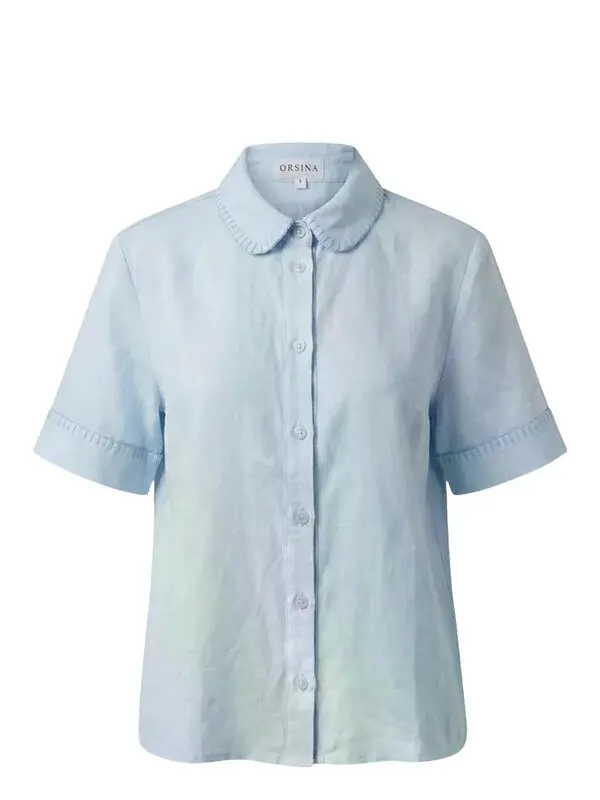 ORSINA Embroidered Short-sleeved Shirt - Blue