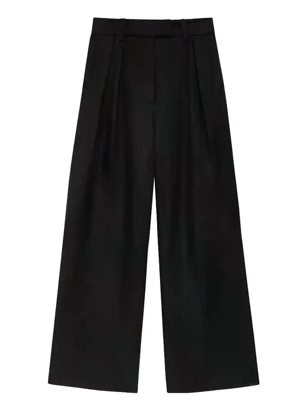 ANINE BING Lou Pleated Palazzo Pants - Black