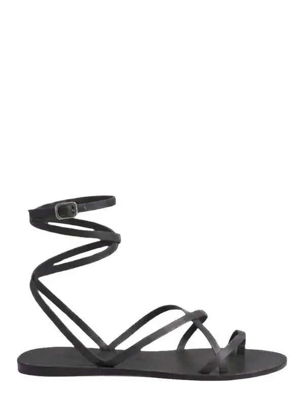 Manebí X Alex Rivière Studio Valentina Ankle-tie Flat Sandals - Black