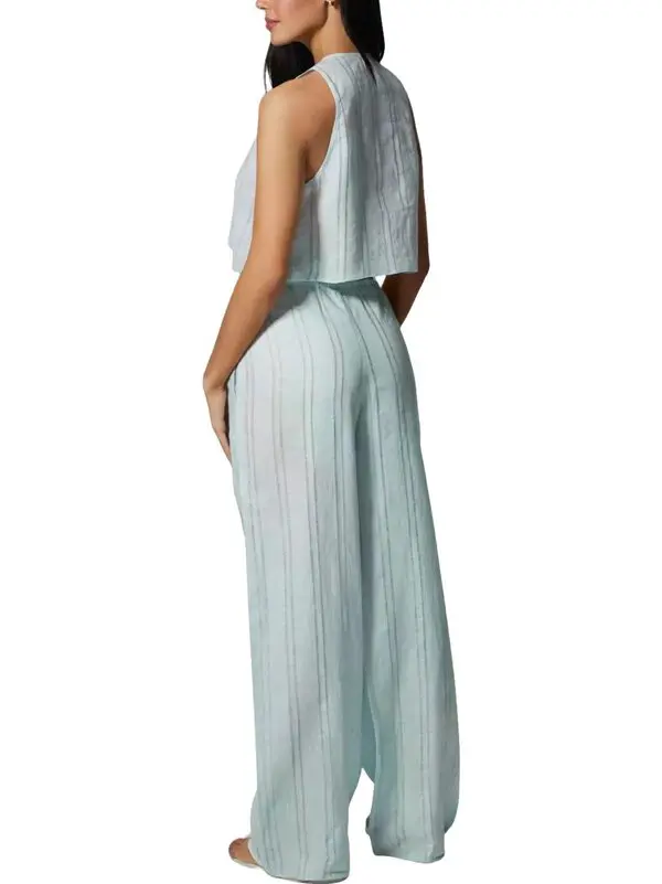 Kiki De Montparnasse Striped Tie-waist Trousers - Blue