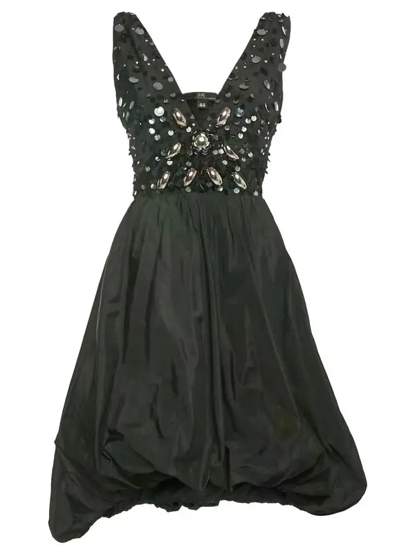 Elisabetta Franchi Embellishment V-neck Sleeveless Dress - Black