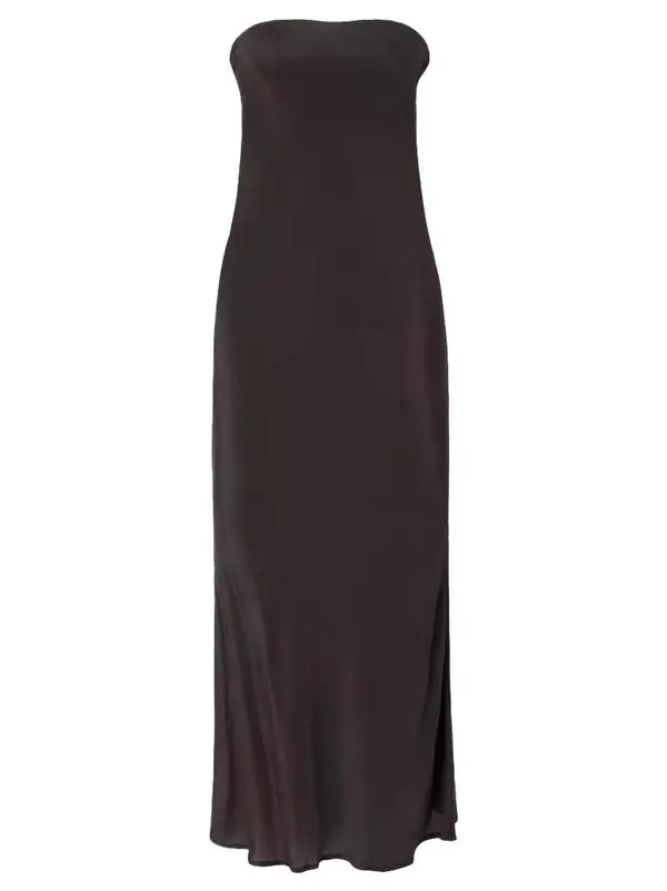 Pinko Strapless Satin-finish Dress - Brown