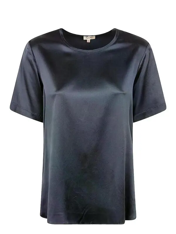 HER SHIRT Satin Finish T-shirt - Blue