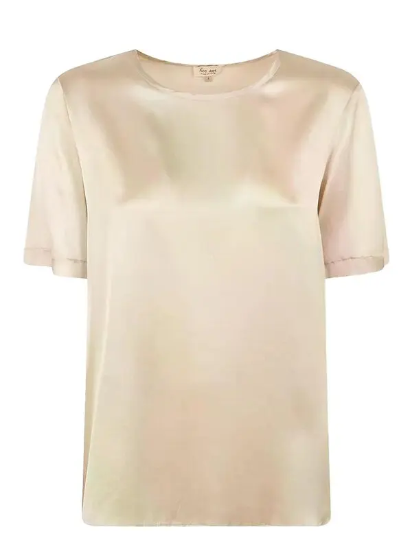 HER SHIRT Satin Finish Short-sleeve T-shirt - Neutrals