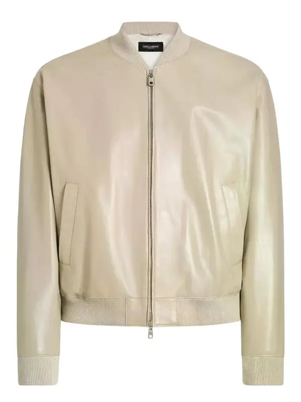 Dolce & Gabbana Nappa Bomber Jacket - Neutrals