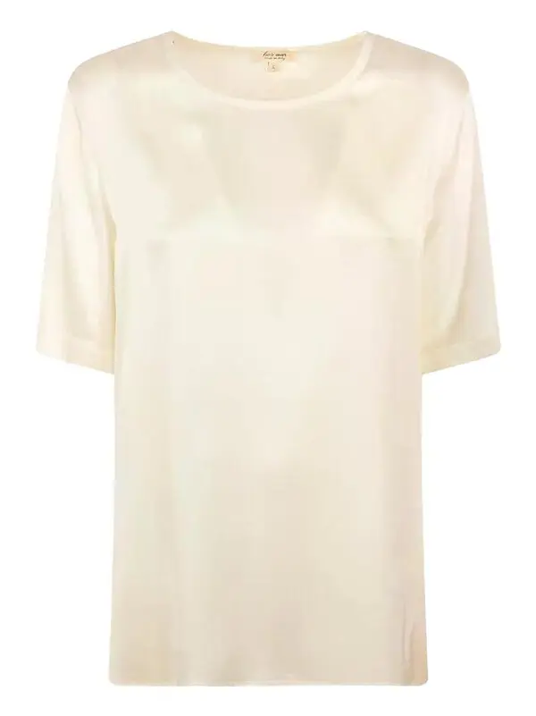 HER SHIRT Satin Finish T-shirt - Neutrals