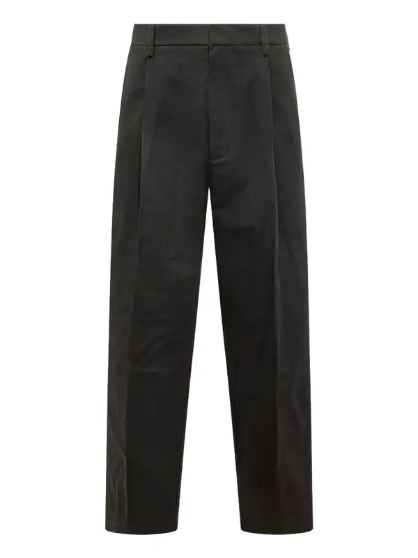 MORDECAI Pleated Straight-leg Trousers - Black