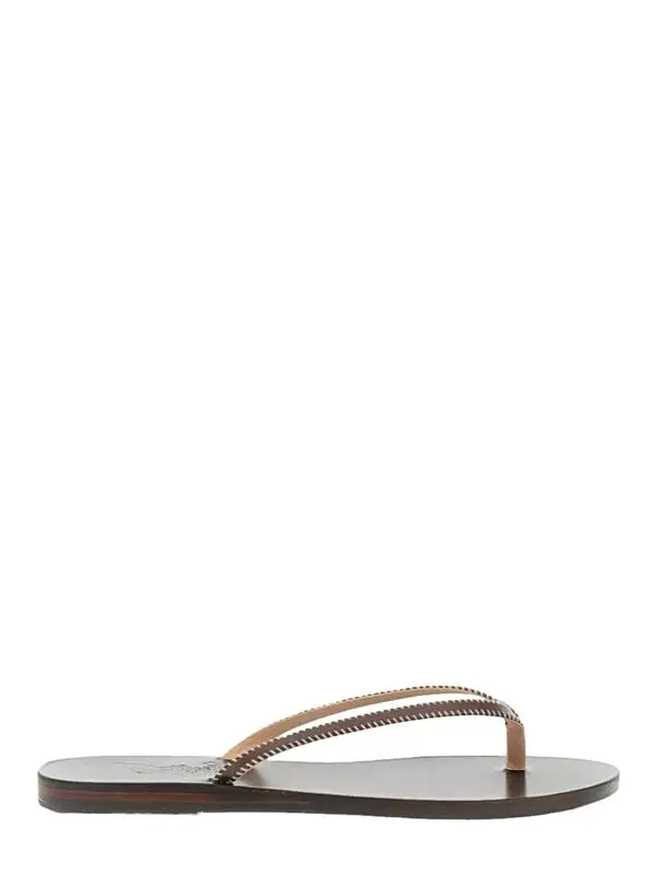 ANCIENT GREEK SANDALS Saionara Whipstitch Trim Sandals - Brown
