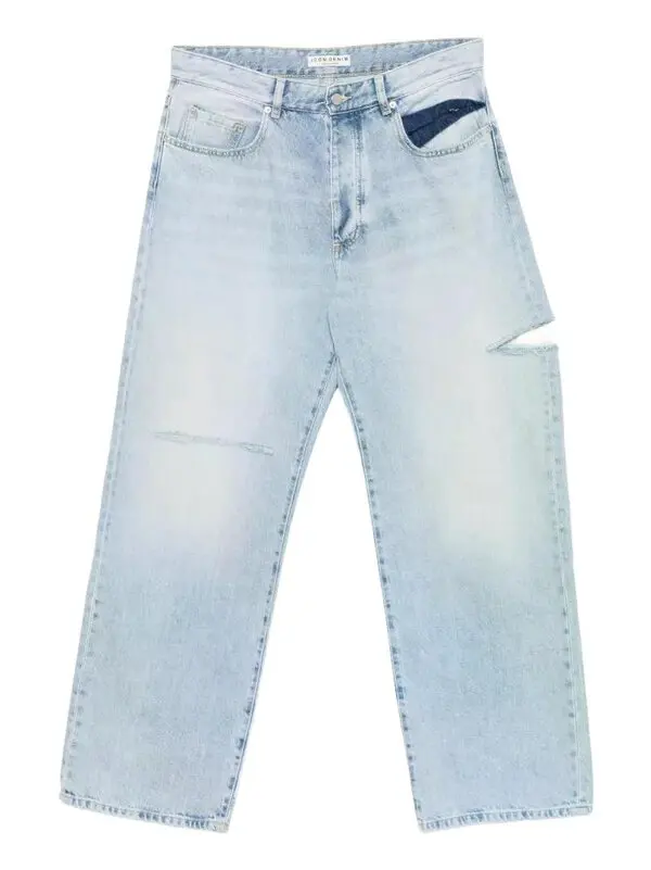 ICON DENIM LOS ANGELES Scott Distressed Straight-leg Jeans - Blue