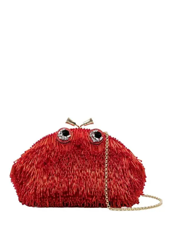 ANYA HINDMARCH Beaded Crystal-embellished Crossbody Bag - Red