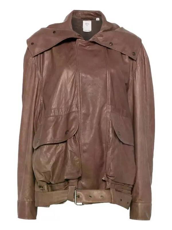Calvin Klein Belted Oversized Jacket - Brown