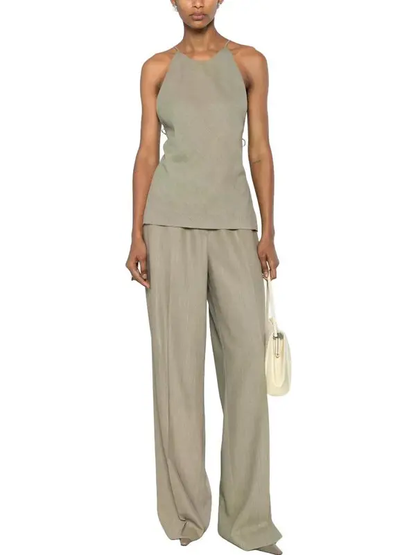 Calvin Klein Fernanda Wide-leg Trousers In Beige - Neutrals
