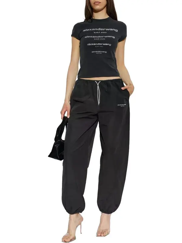 Alexander Wang Crystal-embellished Crewneck T-shirt - Black