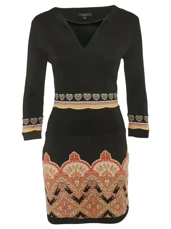 Etro Mini Printed Dress - Black