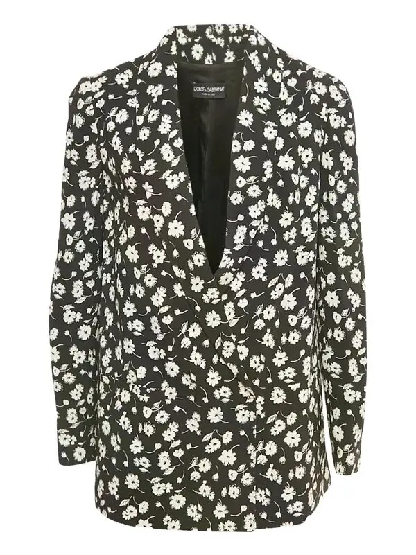 Dolce & Gabbana Floral-print Blazer - Black