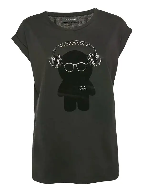 Emporio Armani Rhinestone T-shirt - Black