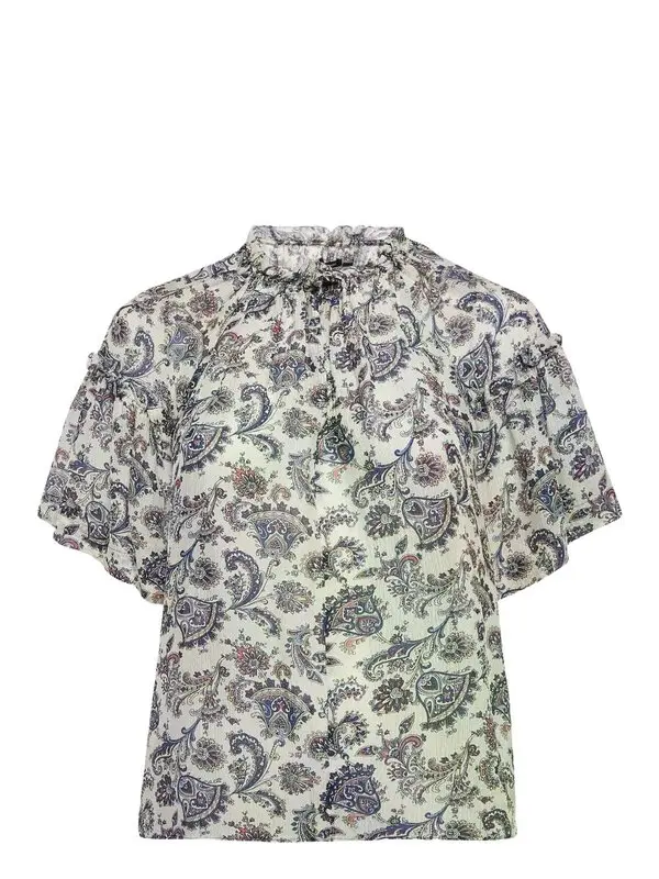 ISABEL MARANT VINTAGE Nes Paisley Ruffle Top - Neutrals