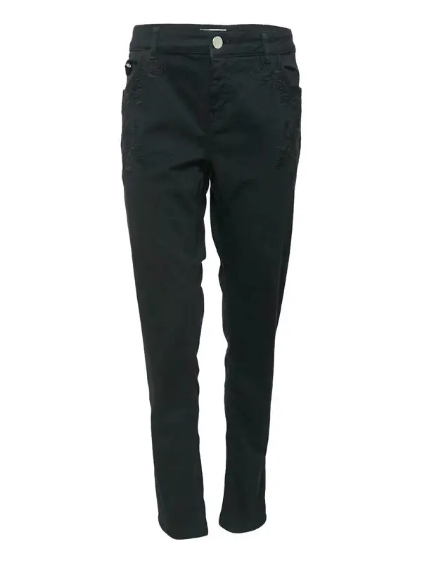 Maje Embroidered Floral Detail Trousers - Black