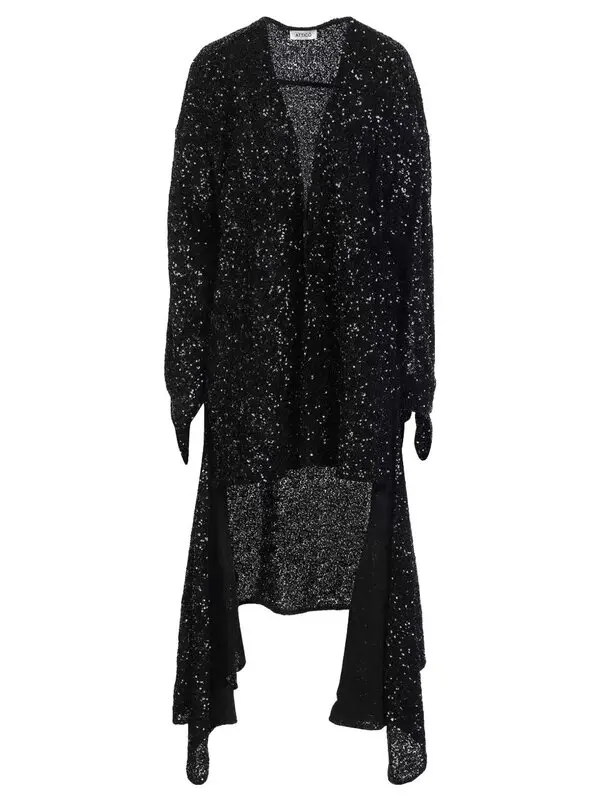 Attico Sequined Asymmetrical Dress - Black