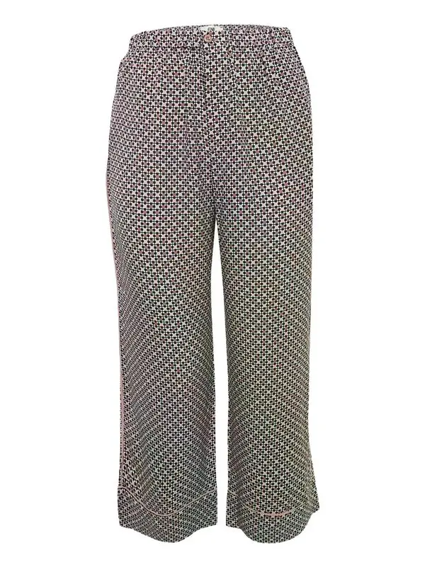 Fendi Geometric Pattern Silk Trousers - Neutrals