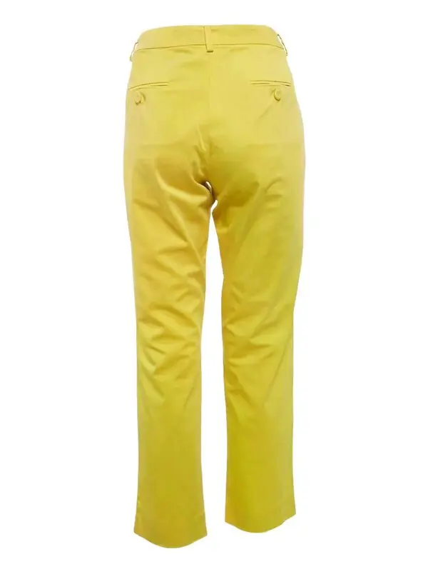 Max Mara Cotton Cigarette Trousers - Yellow