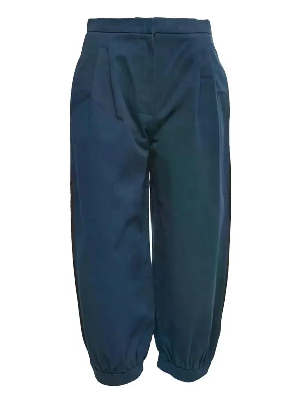 Fendi Pleated Cotton Trousers - Blue