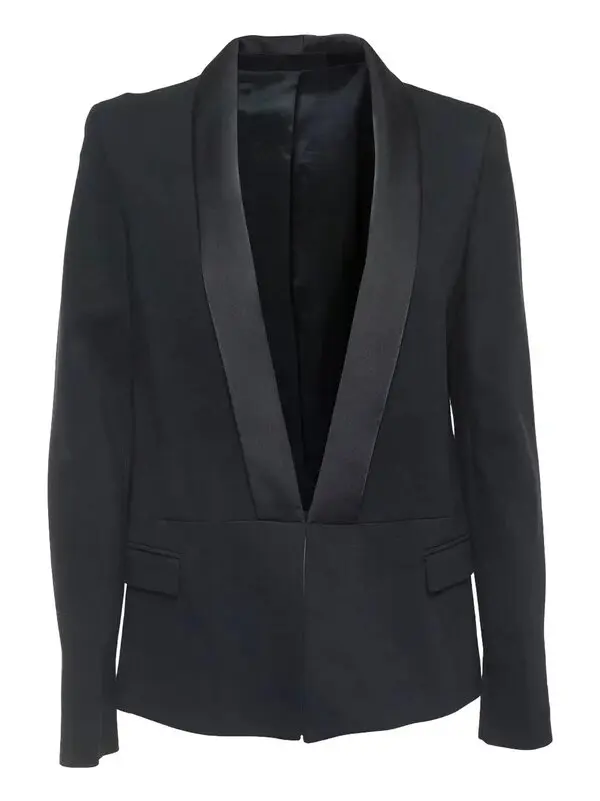Karl Lagerfeld Satin Collar Blazer - Black