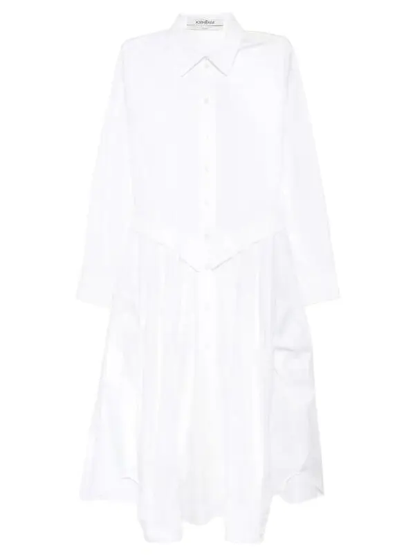 KIMHEKIM Belted Panelled Shirt Dress - White