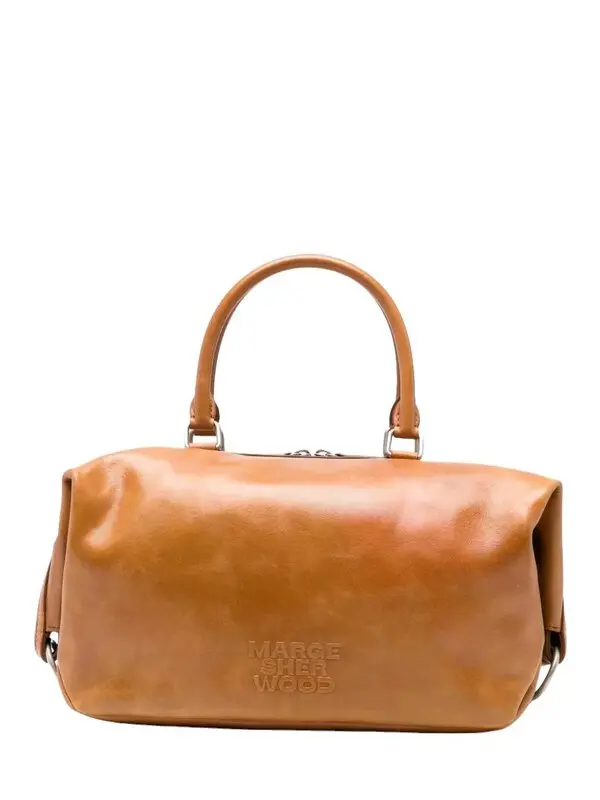 MARGESHERWOOD Embossed Logo Tote Bag - Brown