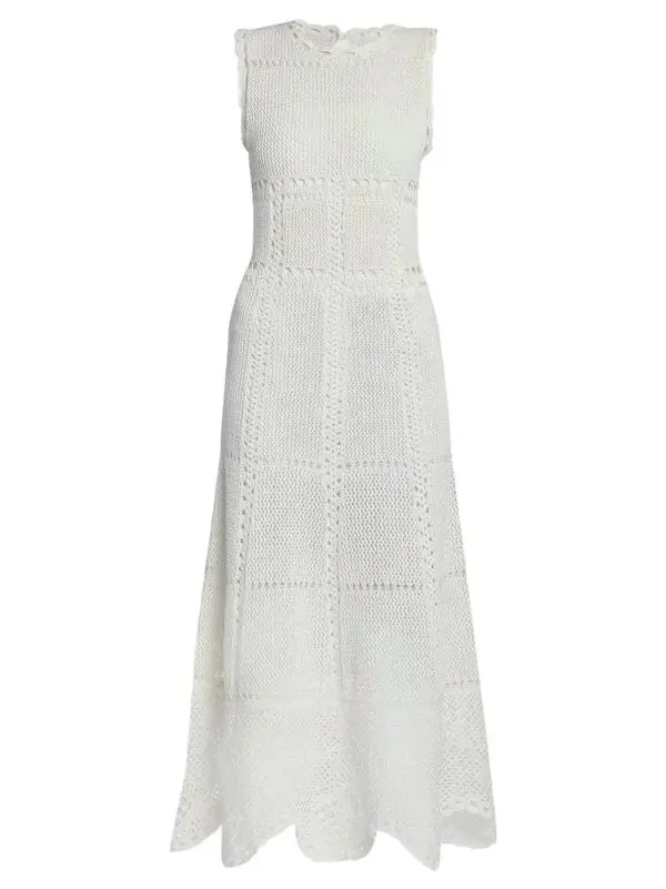 Erdem Crochet-knit Midi Dress - White