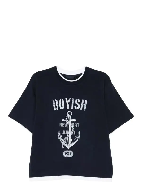 JUUN.J Graphic Print Crewneck T-shirt - Blue