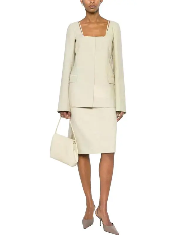 Calvin Klein Camille Square-neck Jacket - Neutrals