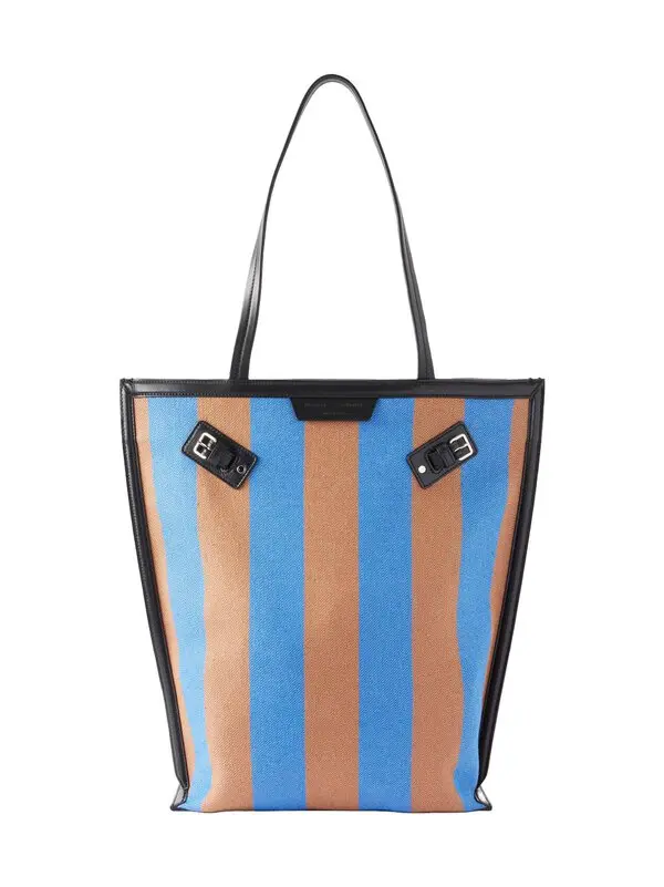 Proenza Schouler North South Days Striped Canvas Tote - Blue