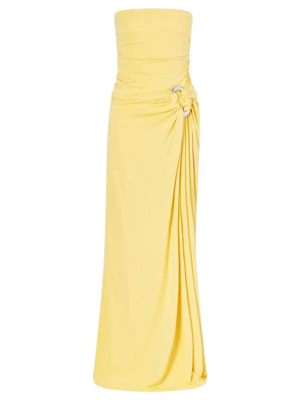 Simkhai Strapless Embellished Jersey Maxi Gown - Yellow