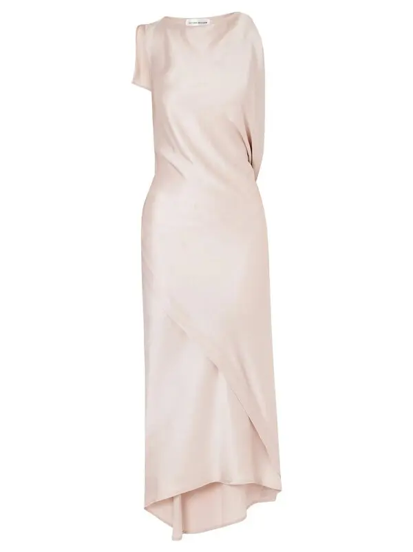 Victoria Beckham Draped Satin Midi Dress - Pink