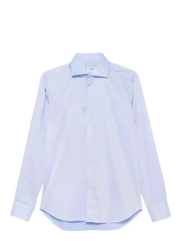 VELA SHOP Spread-collar Button-up Shirt - Blue