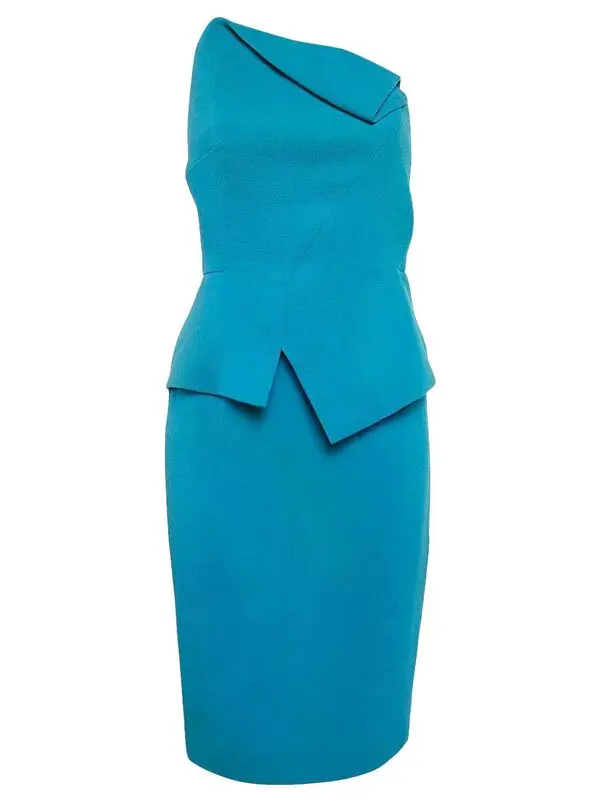 Roland Mouret Asymmetric Peplum Dress - Blue