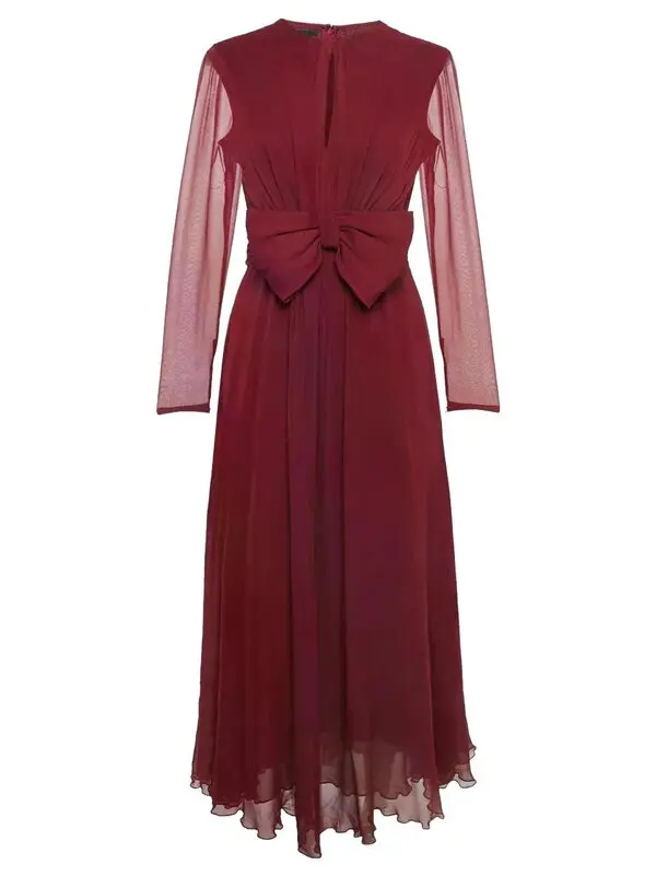Giambattista Valli Silk Dress With Bow Detail - Red