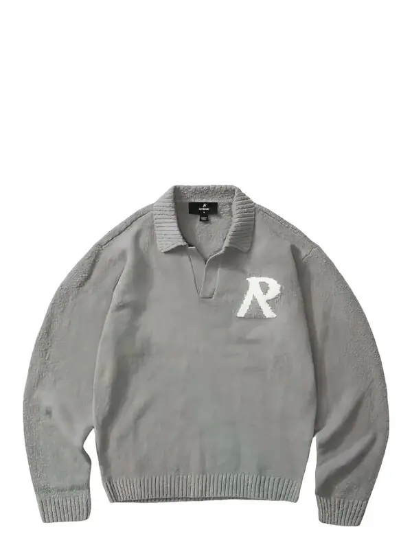REPRESENT Logo Patch Polo-collar Sweater - Grey