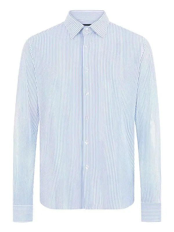 RRD Vertical-stripe Long-sleeve Shirt - Blue